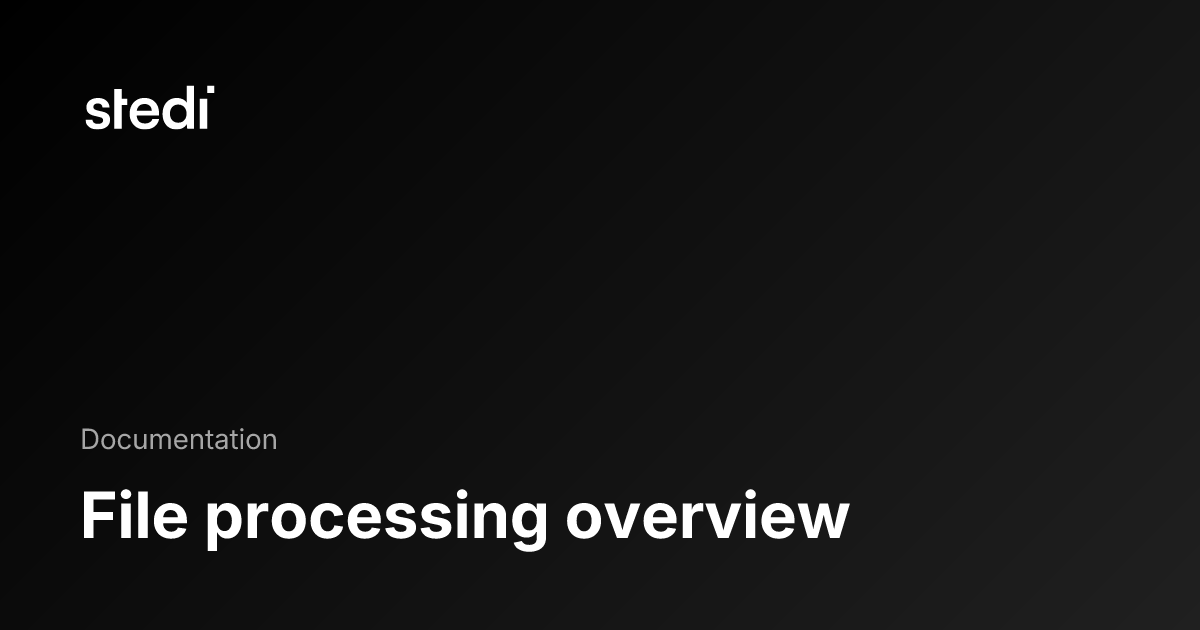 File processing overview - Stedi