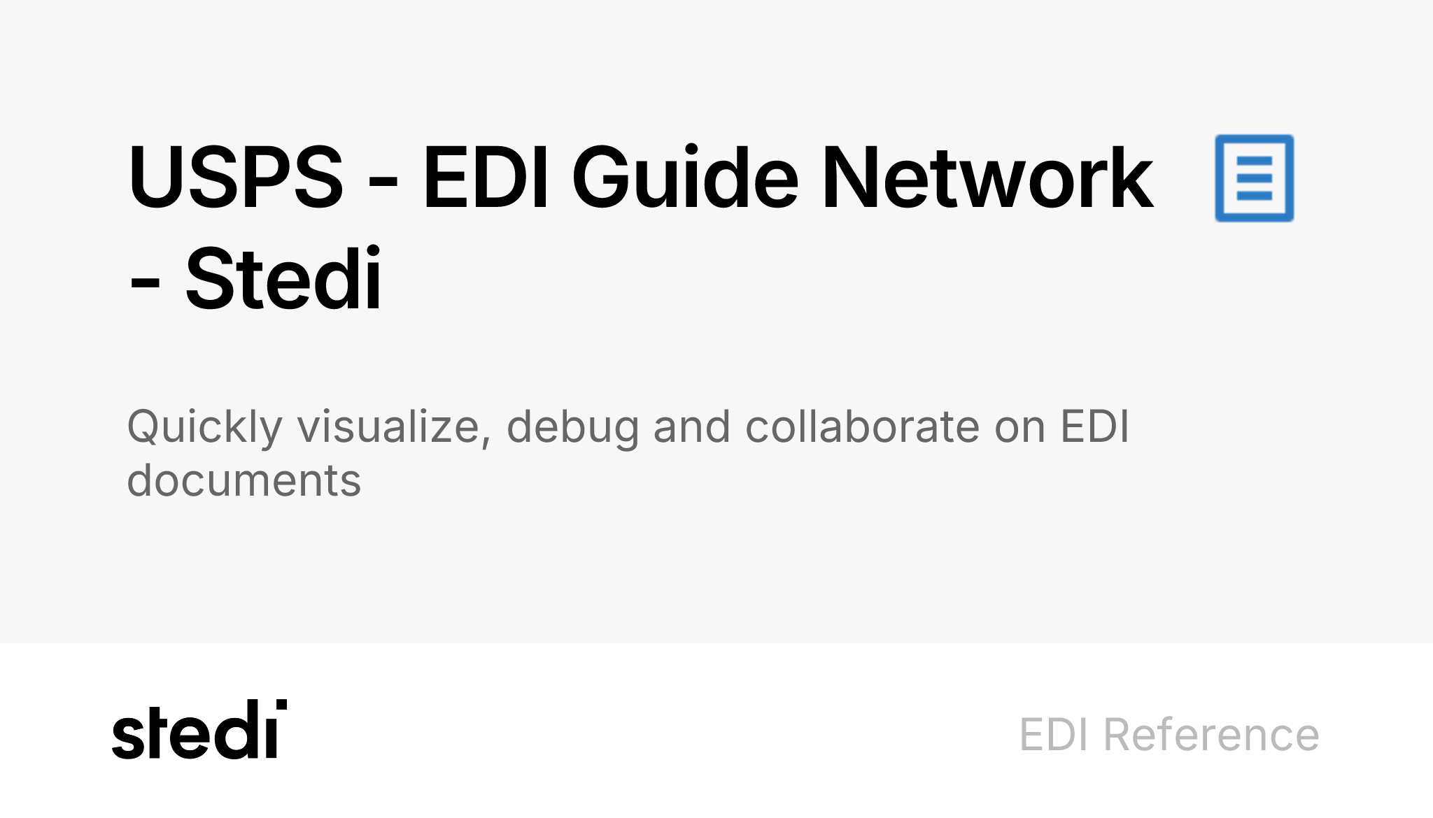 USPS Guides - Stedi EDI Network