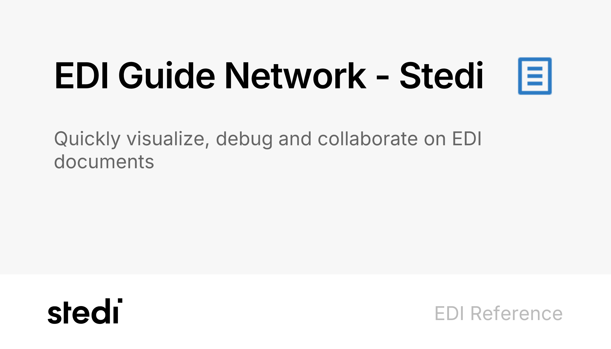 EDI Guide Network - Stedi