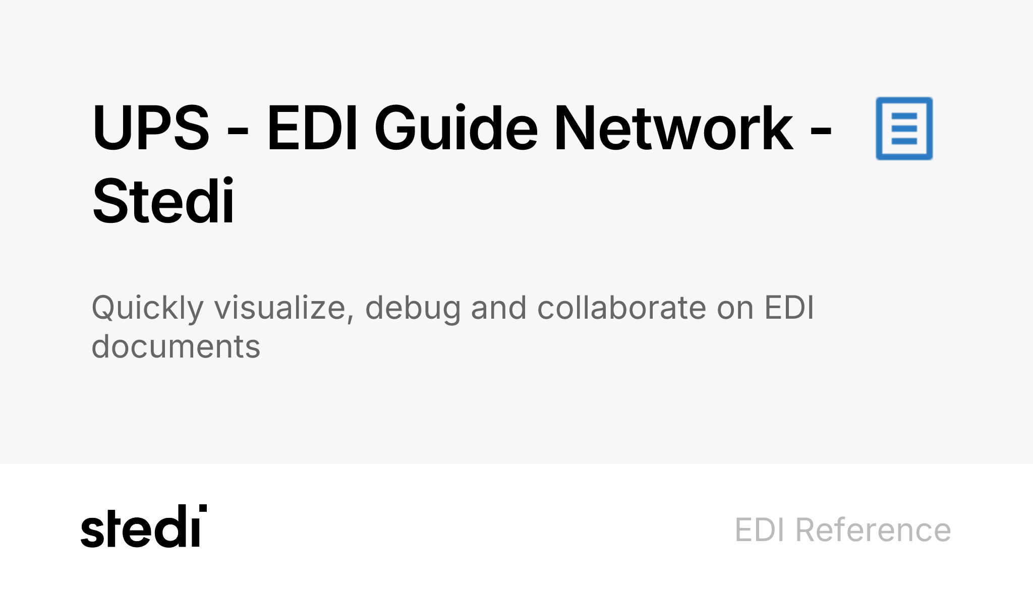 UPS Guides - Stedi EDI Network