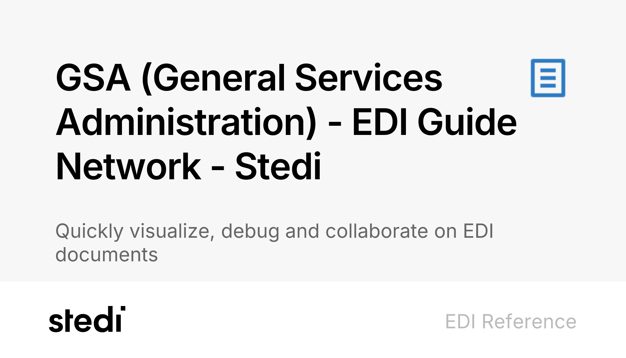 GSA (General Services Administration) Guides - Stedi EDI Network