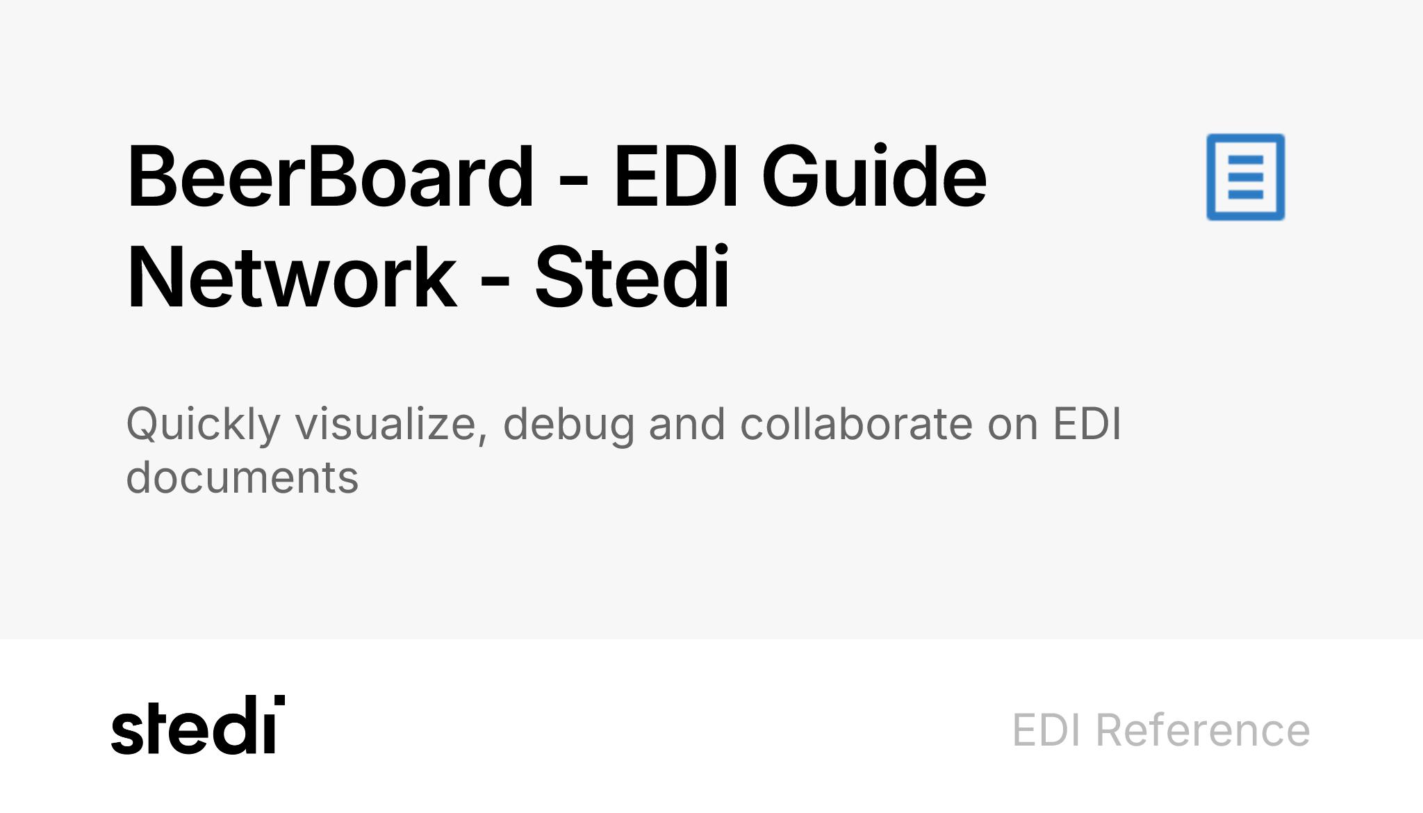 BeerBoard Guides - Stedi EDI Network