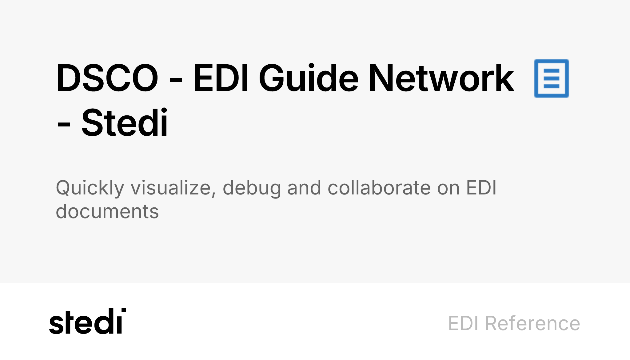 DSCO Guides - Stedi EDI Network